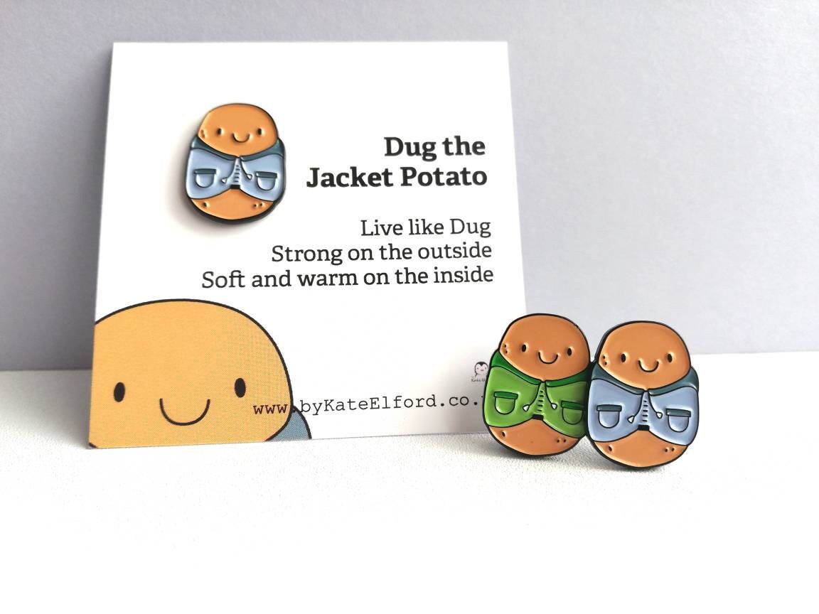 Dug the jacket potato mini enamel pin – by Kate Elford